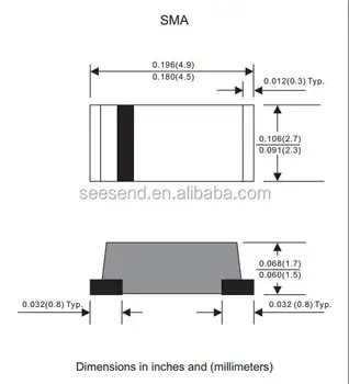 Sma Package Diode 20v-40v 1.0a Surface Mount Schottky Barrier ...