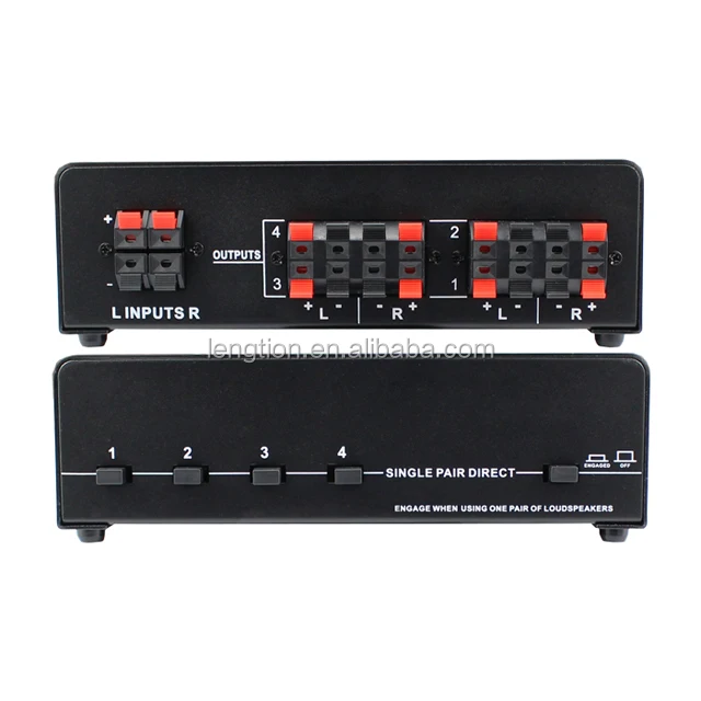 4 Zone Channel Speaker Switch Selector - AV Audio Switch Box