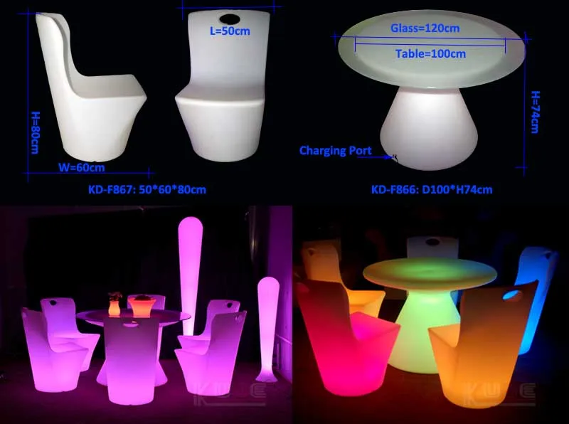 Amazing Colorful Outdoor Led Light Up Plastic Furniture/dining Table ...