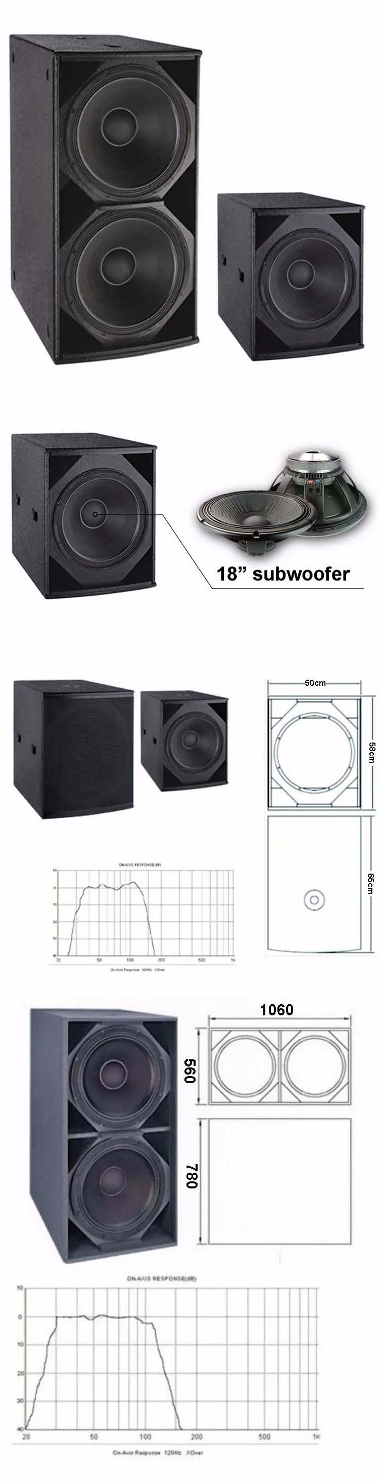 Dual 18" Speaker Box Big Bass Subwoofer Speakers Wooden Speaker - Buy ...