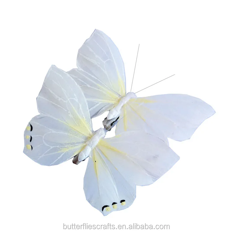 Lifelike White Artificial Flying Butterfly For Spring Decorations - Buy ...