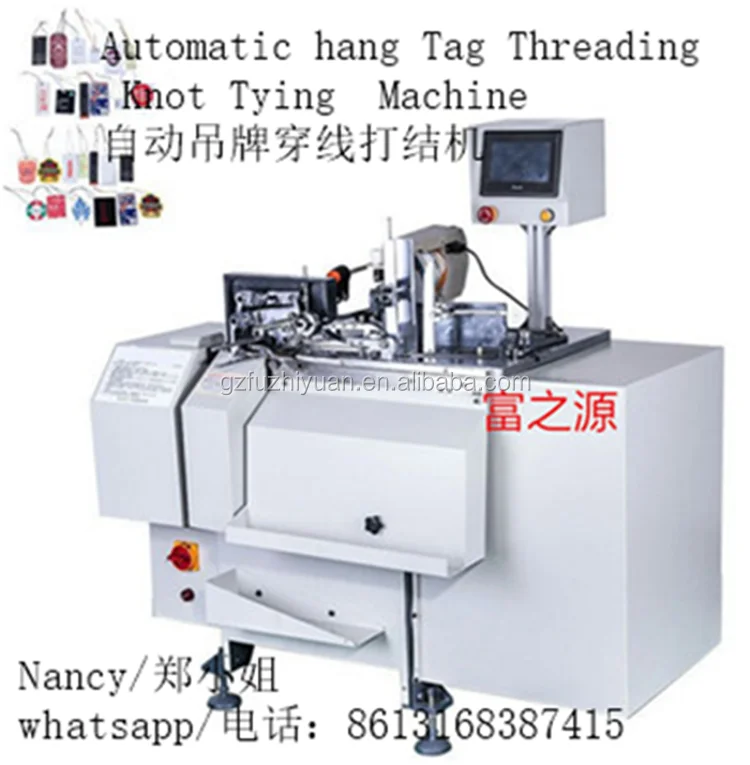 Full Automatic Hang Tag Threading Machine Case Packaging Type Professional For Elastic String ...