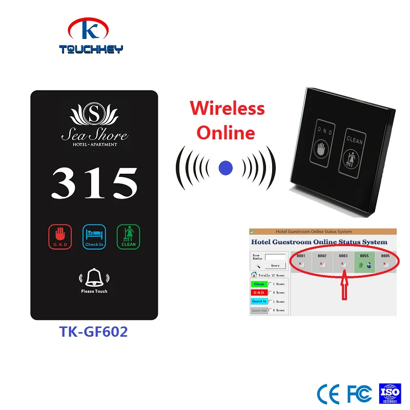 Hotel Dnd and Make up Room Touch Screen Switch with Inbult Doorbell ...