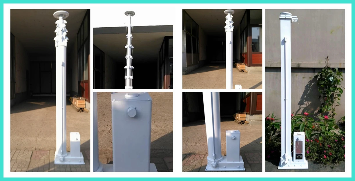 Electric Telescopic Pole 6m For Camera Wifi Omni Antenna And Light ...