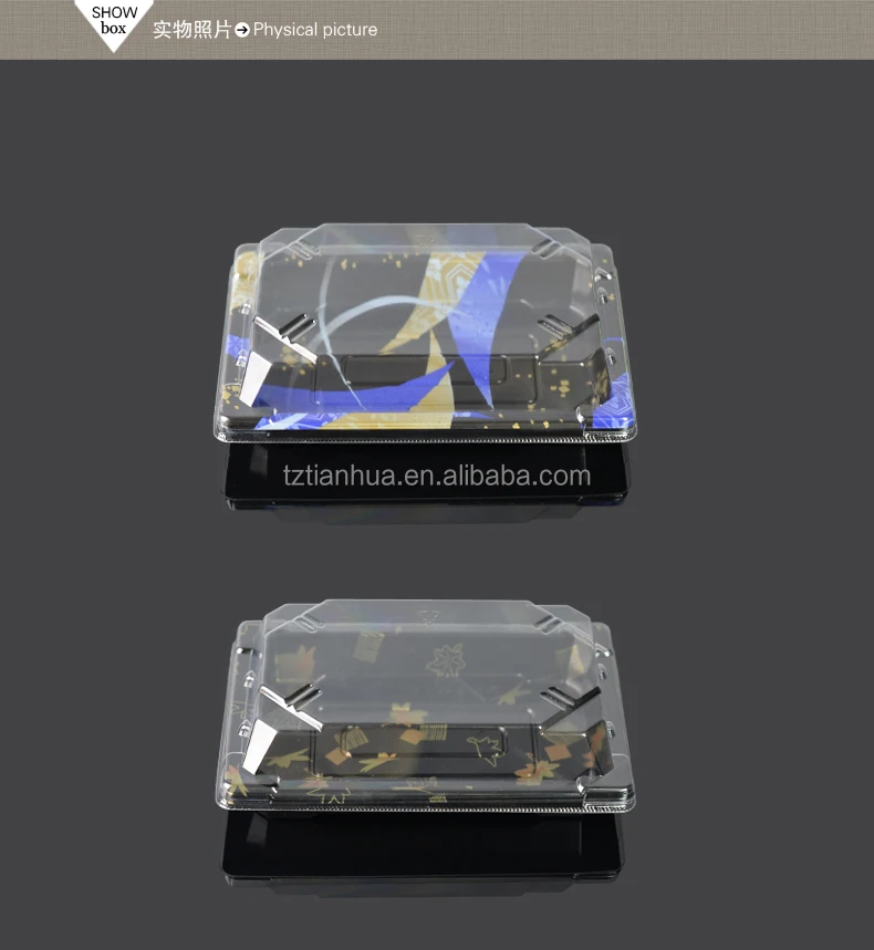 High Quality PS Disposable Plastic Sushi Containers