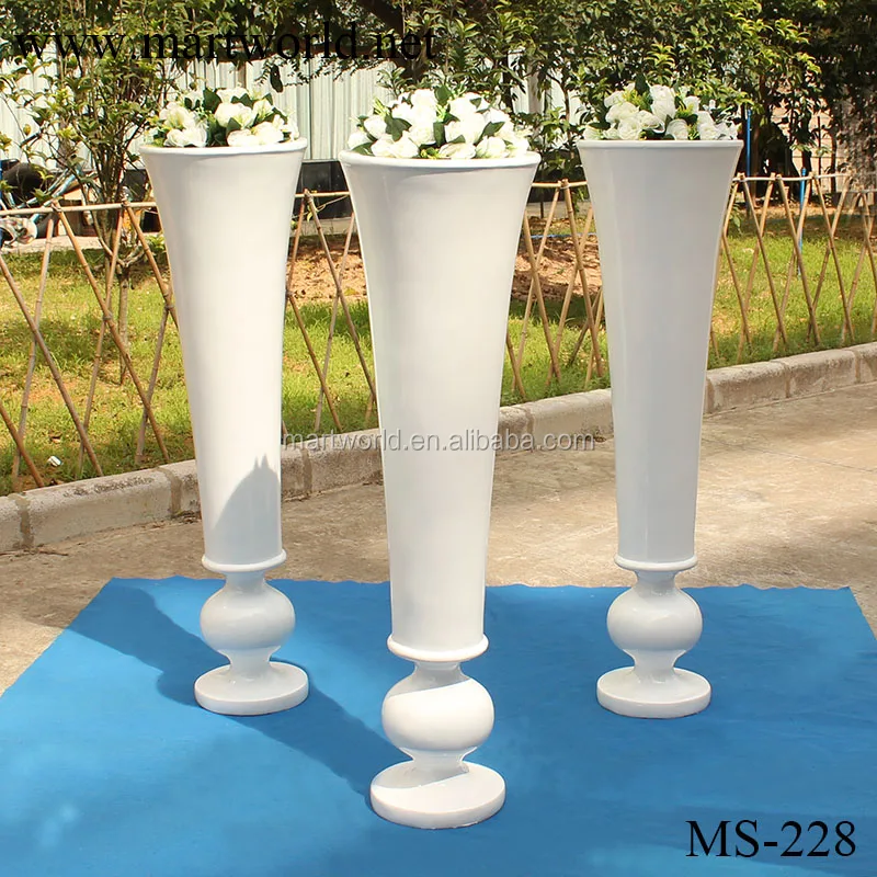 Fiber Glass Vase Centerpieces White Gold Vase Stripe Large Tall Vase ...