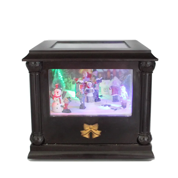 Promotional Animated Christmas Village Scene Music Box with LED Light ...