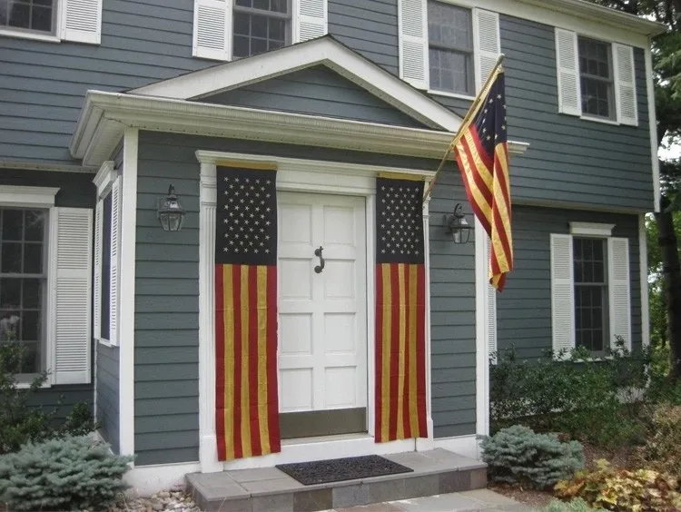 Hanging American Embroidered Angled Wall Flag - Custom