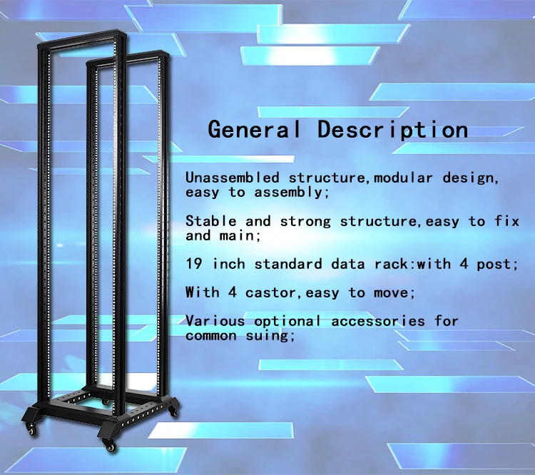 19 Inch Open Server Rack Spcc Cold Steel High Quality Network Cabinet 42u 47u Open Frame - Buy ...