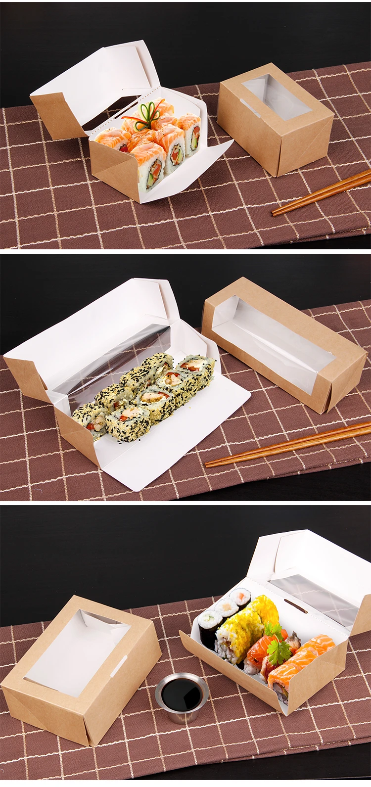 Fda Black Take Out Sushi Box Paper,Eco-friendly And Food Grade Paper ...