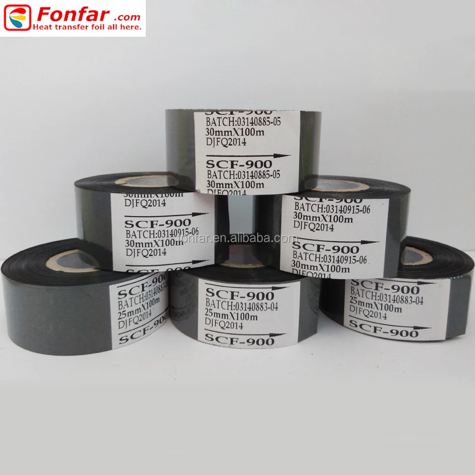 Scf900 30mmx100m Black Ribbons Printer Ribbon / Thermal Transfer Ribbon ...