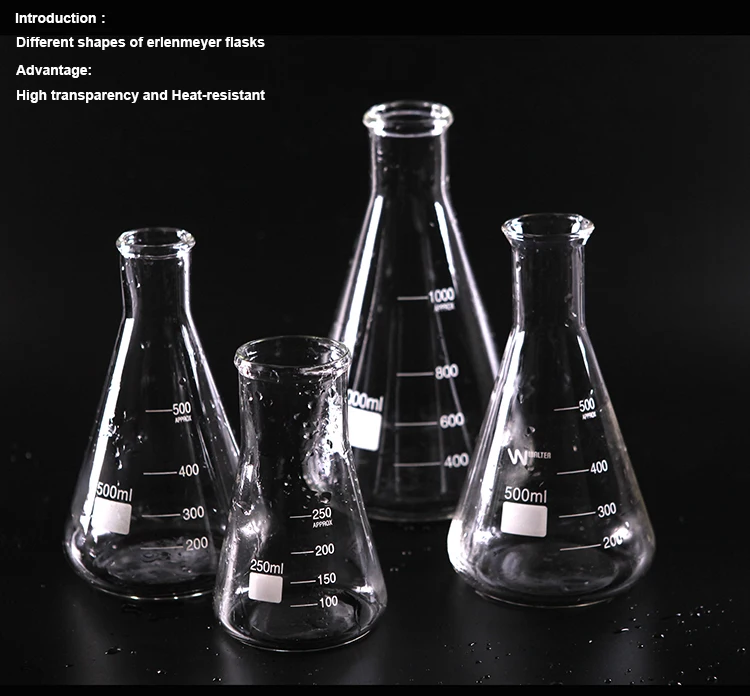 Laboratory Glassware Manufacturing 50ml Conical Flask With Wide Mouth ...
