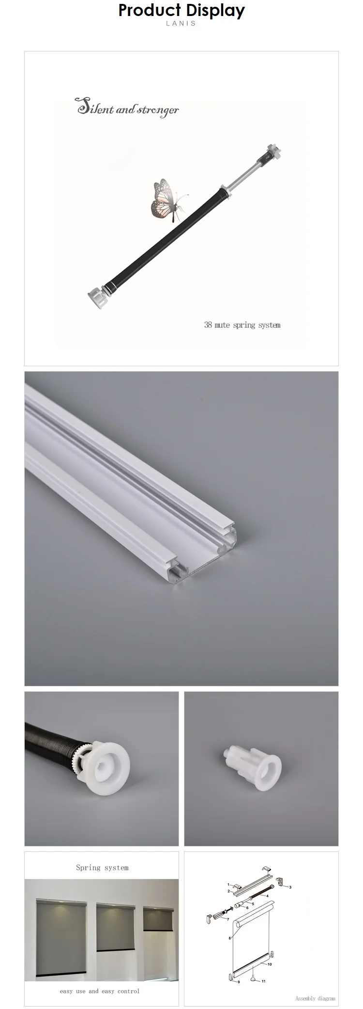 China Factory 38 Mm Roller Blind Spring Mechanism Curtain Parts Roller ...