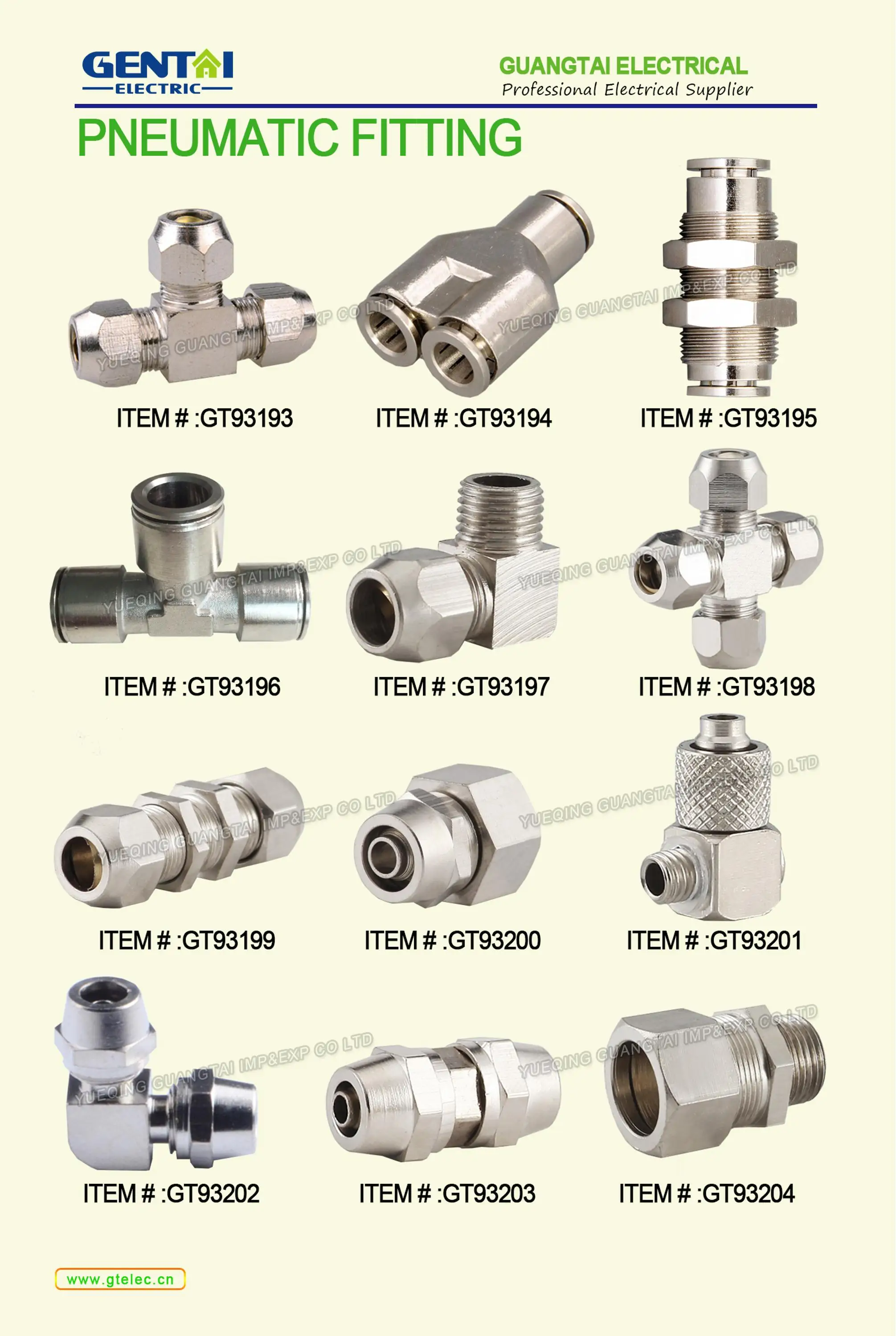 One Touch Brass Compression Tee Hydraulic Rapid Pneumatic Fitting - Buy ...