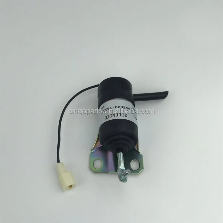 12V Fuel Stop Solenoid 15471-60010 for Kubota Excavators KX161-2, KX101 ...