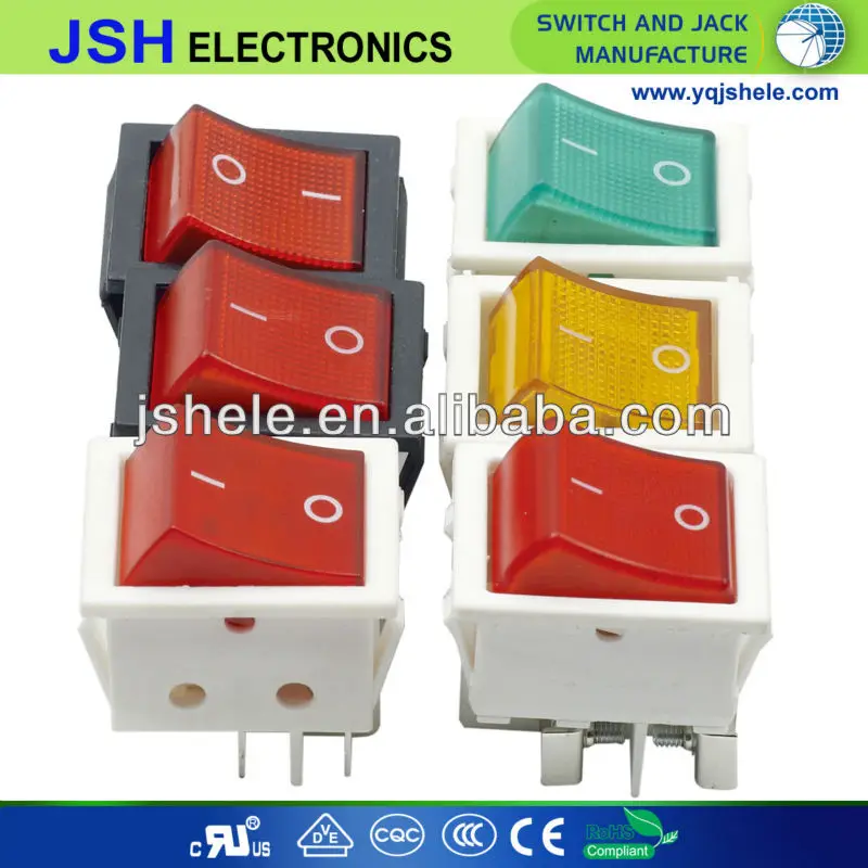 Mini Oval Power Rocker Switch/lighted 12v Blue Or Red Light Button ...