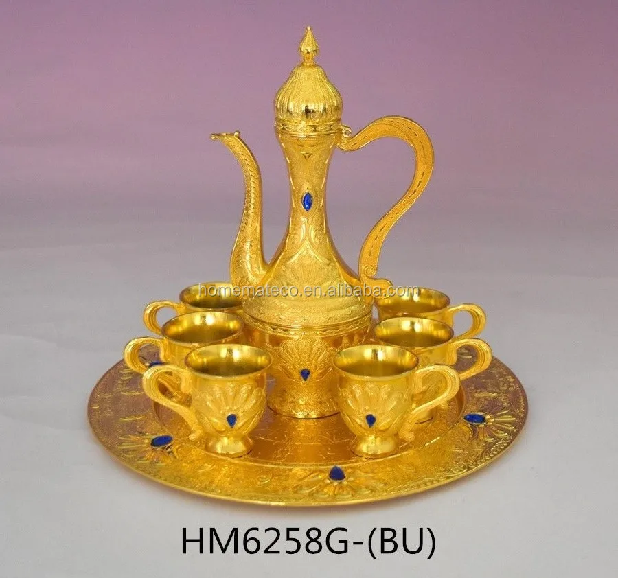 Arabic Tea Cup Sets New Luxury Design Antique Metal Tea Cup Sets With ...