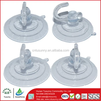 Removable Round Clear Plastic Hooks Plastic Suction Hook For Hanging ...