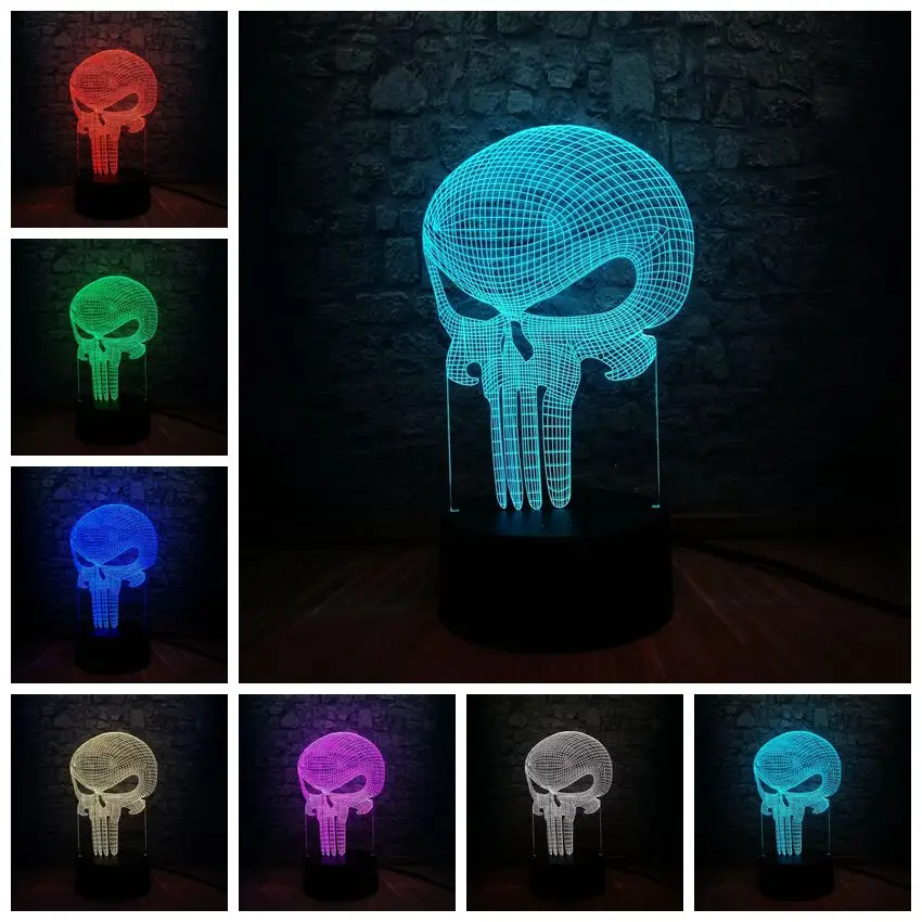 New 3d Lamp Shrek Led Table Night Light Illusion Atmosphere 7 Color ...