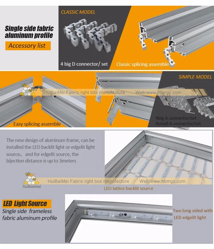 80mm Single Side Fabric Lightbox - Durable Aluminum Frame