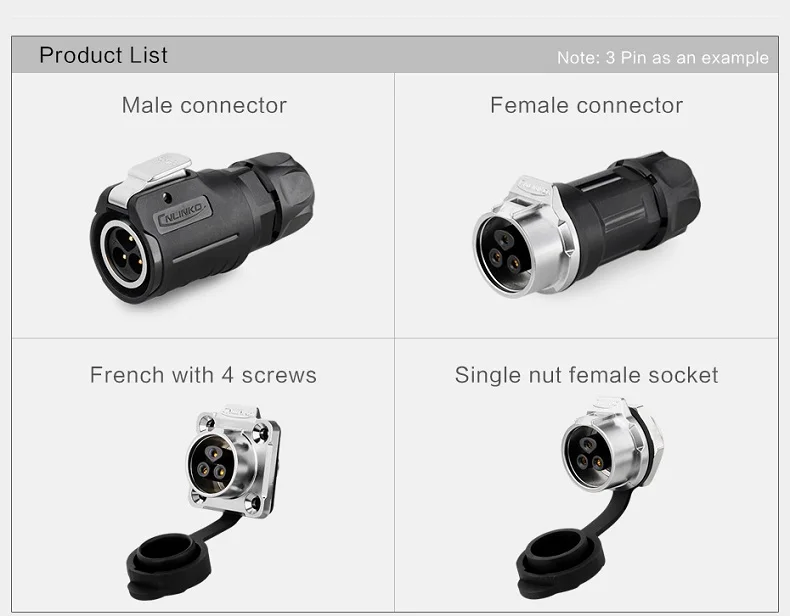 CNLINKO M16 Waterproof Quick Disconnect Bayonet Connectors