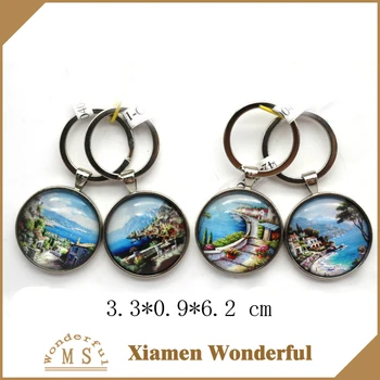 Beautiful Scenery Keychains Custom Tourist Souvenir Gift Glass Key ...