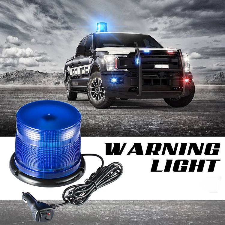 60 Watts Emergency Rotary Blue Led Police Beacon Warning Light - Buy ...
