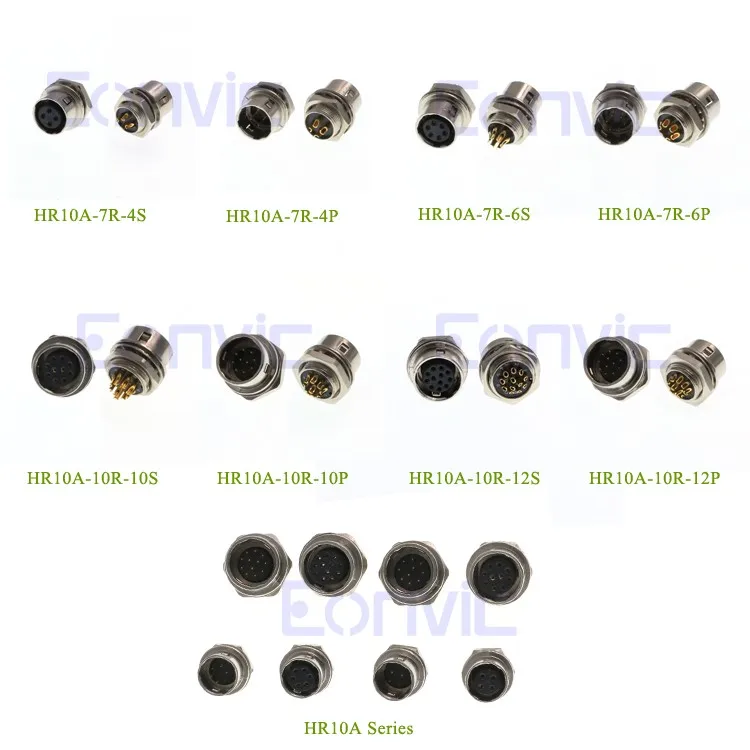 Hr10a-7p-6p Hirose 6 Pin Male Plug Circular Connector For Industrial ...