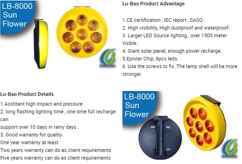 Road Traffic Safety Sunflower Solar Flashing Warning Light - Buy Road ...