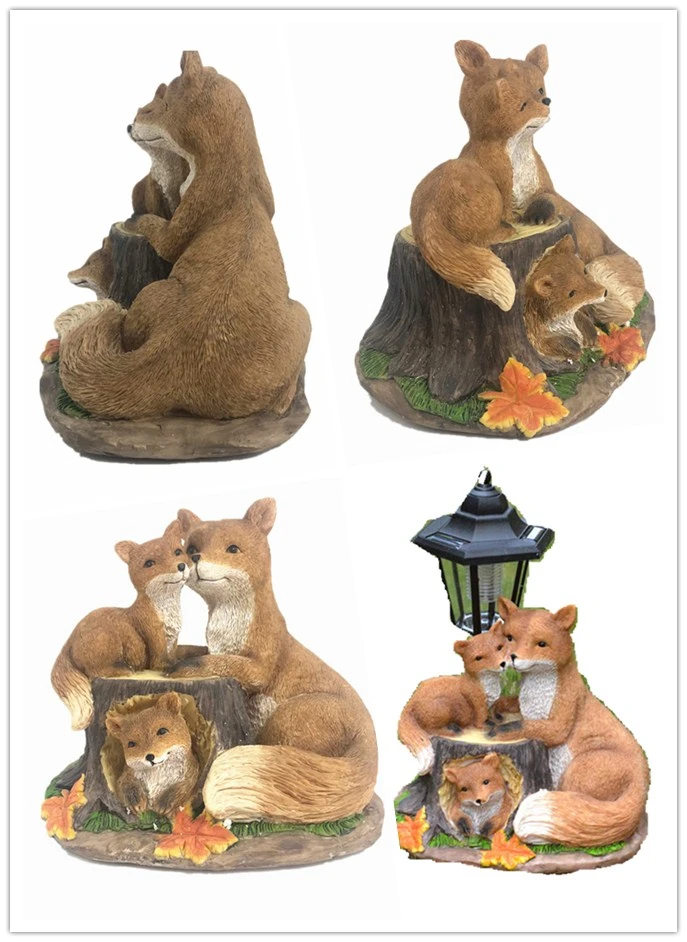 Fox Solar Light Statue Polyresin Figurine Garden Decoration - Buy ...