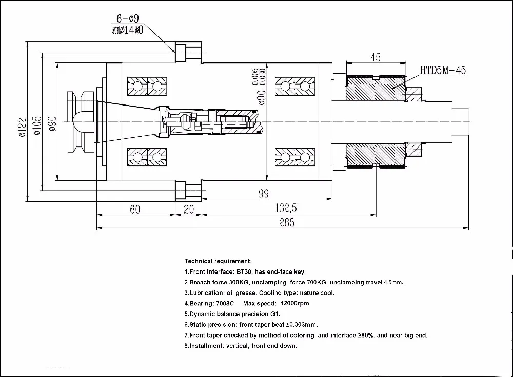 Bt30 12000rpm 90mm Spindle - Buy Belt Drive Spindle Product on Alibaba.com