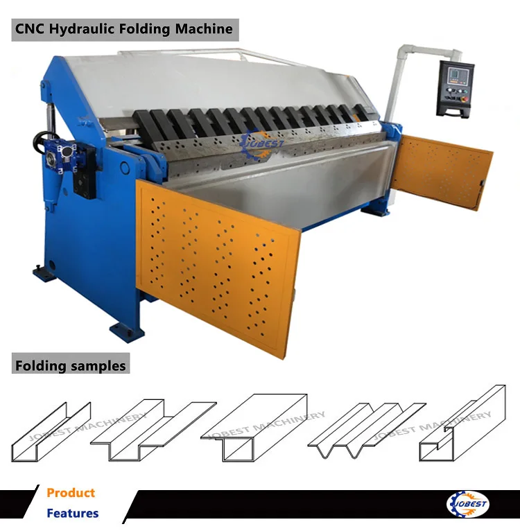 3*2500mm Hydraulic Sheet Metal Box Folding Machine with 500mm Push Back ...