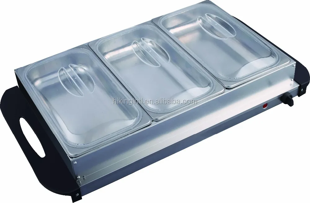 Electric 3 Tray Buffet Server Stainless Steel Warmer Food Catering Dish ...