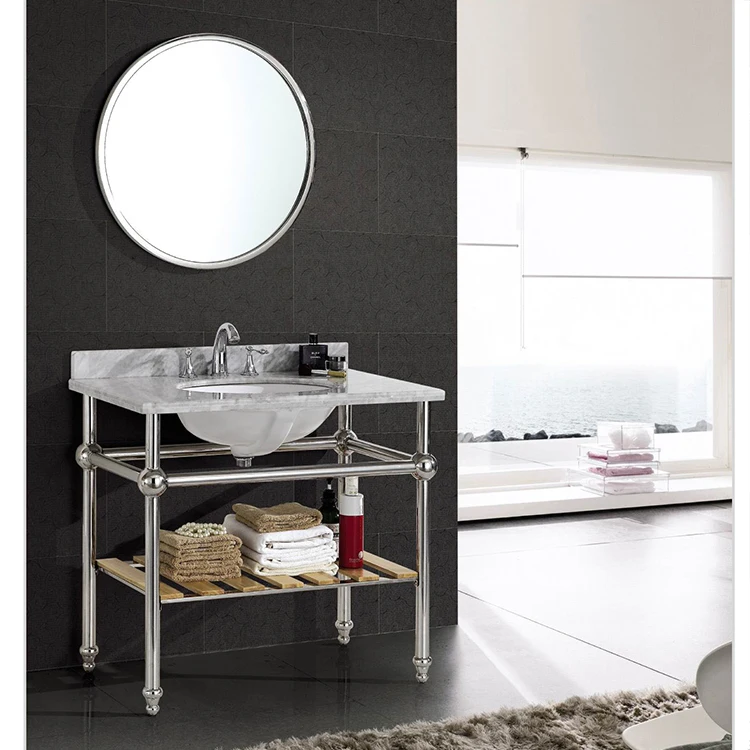 K-7001B Stainless Steel Frame Hotel Console Vanity