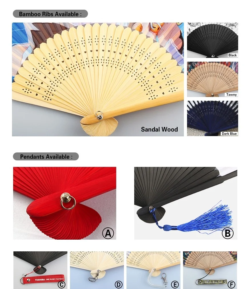 Customized Japanese Style Folding Paper Fans with Logo