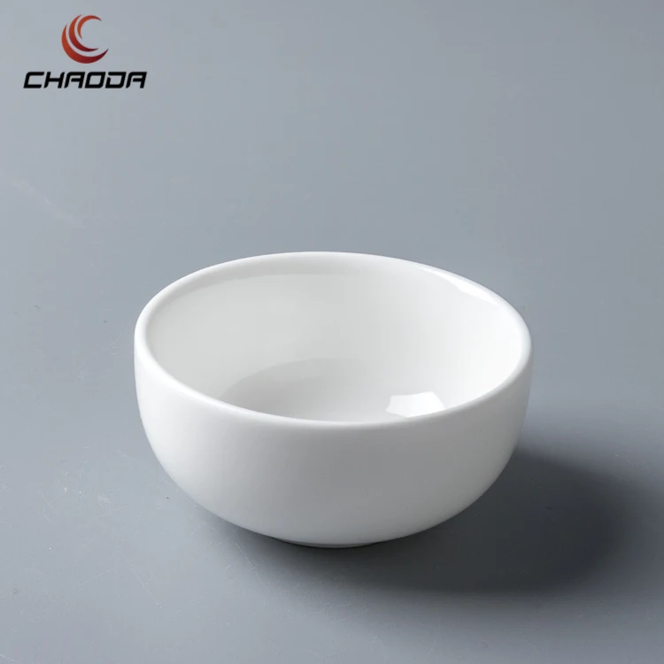 3 Inch Round White Ceramic Soy Sauce Bowl - Eco-friendly