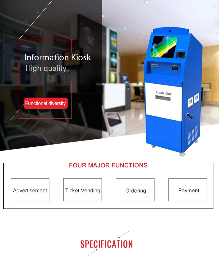 Self Service Cash Payment Kiosk With Give Back Changes Function - Buy ...