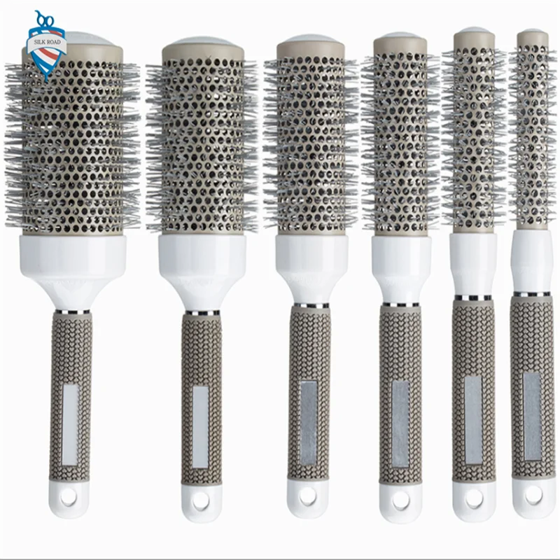 Ceramic & Nylon Round Hair Brush Quiff Roller Comb For Diy Hairstyle ...