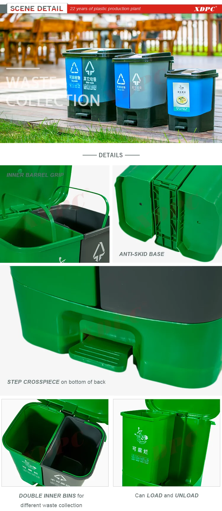 Cheap Indoor Hotel Room Colored Practical Classify Dustbin Bin Trash ...