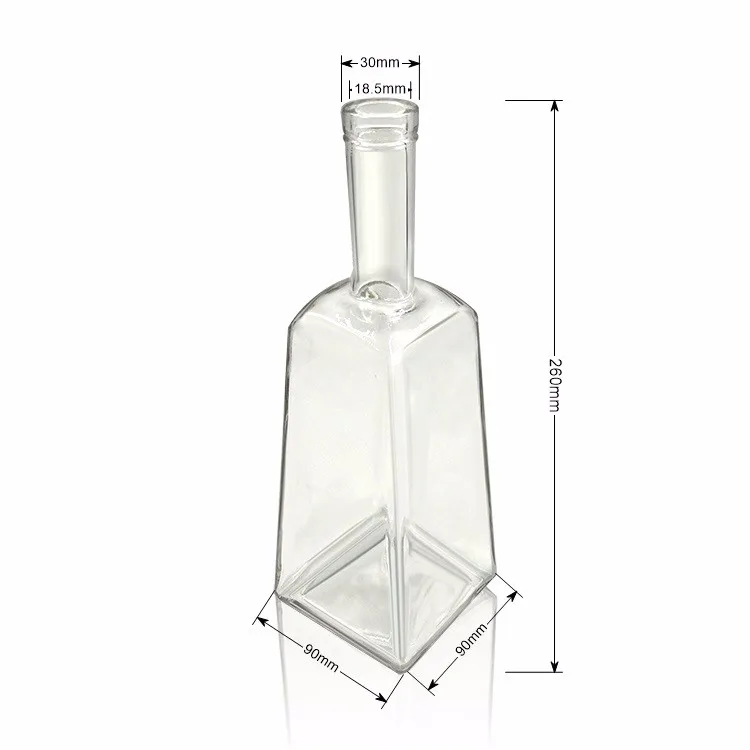Unique Design 750ml Transparent Glass Pyramid Liquor Bottle - Buy ...