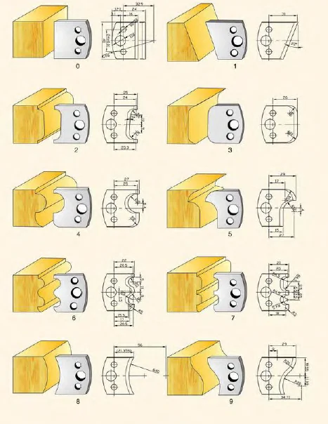 Woodworking Cutters 7pcs Cutter Head Profile Complete With Blades ...