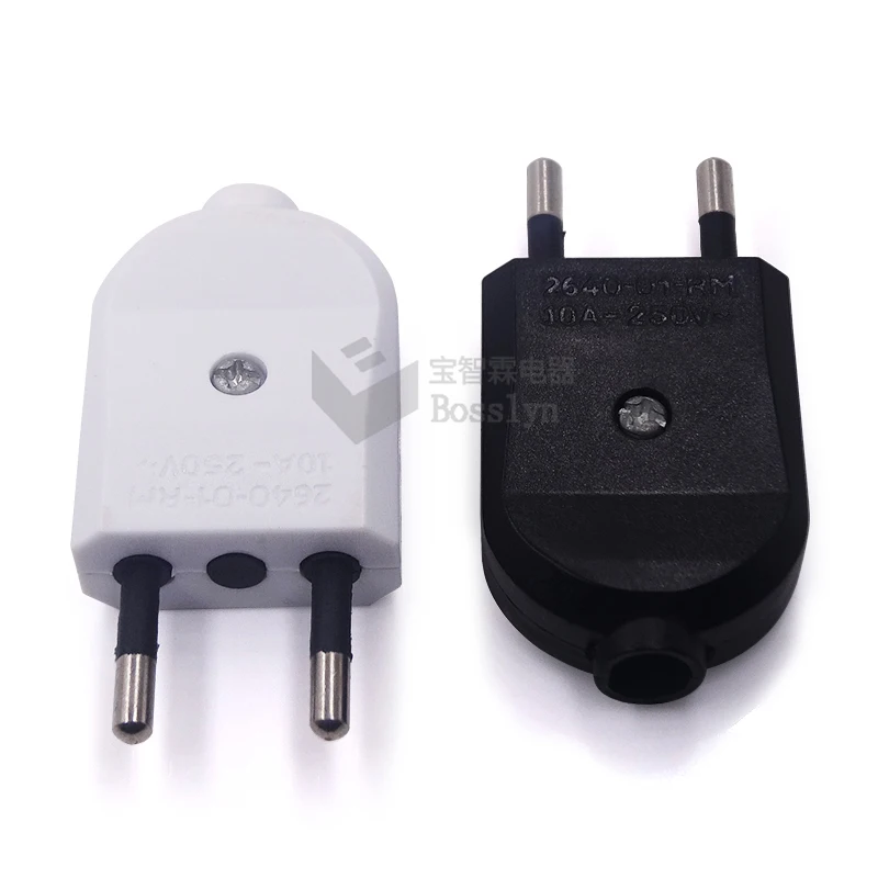 10a 4.0mm 2 Round Pin Eu Euro European Italy Power Cord Plug Rewireable ...