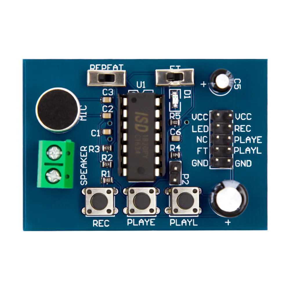 Isd1820 Voice Board Module Pcb Version On-board Microphone Sound ...