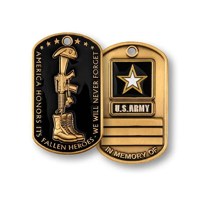 Low Price Memorial Gold Fallen Designer Military Dog Tag - Buy High ...