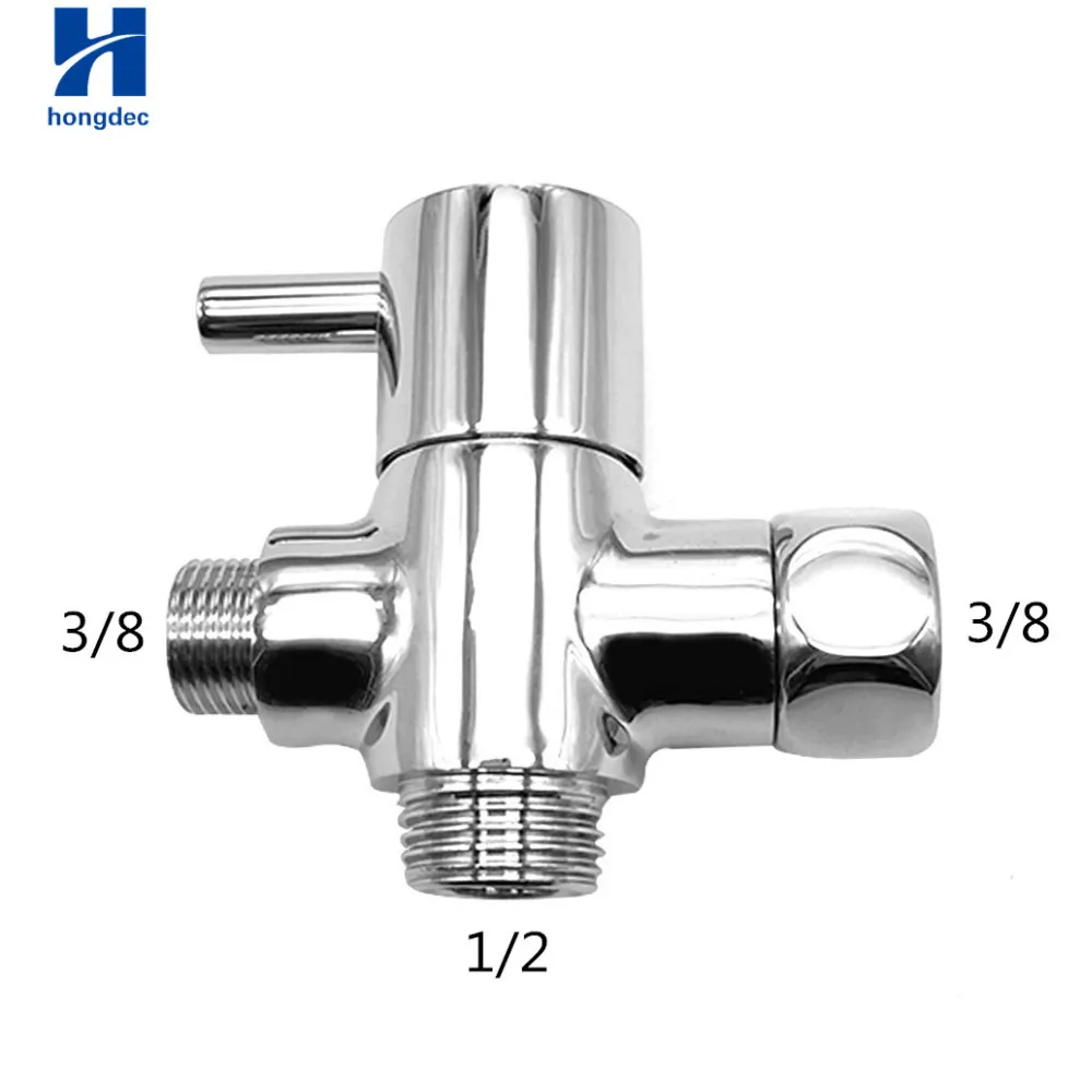 3-way Tee Connector with Shut-off Valve for Toilet Bidet