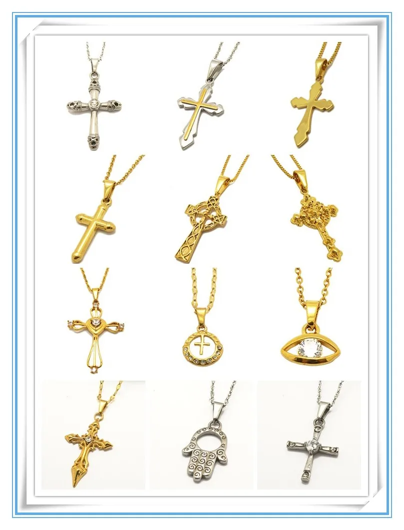 Alibaba Express Men Gold Jesus Cross Jewelry 3 Sizes Stainless Steel ...