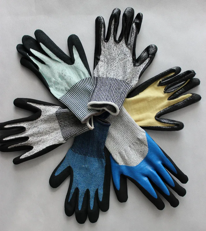 Ansi Level 5 Pu Coated Hppe Kelvar Anti Cut Resistant Working Safety Gloves With Ce En388/4542 ...