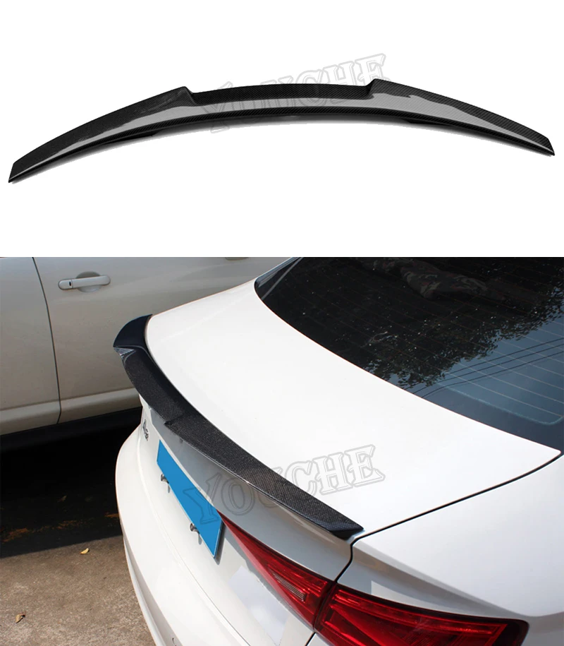 M4 V Style Carbon Fiber Rear Trunk Wings Spoiler For Audi A3 S3 2013 ...