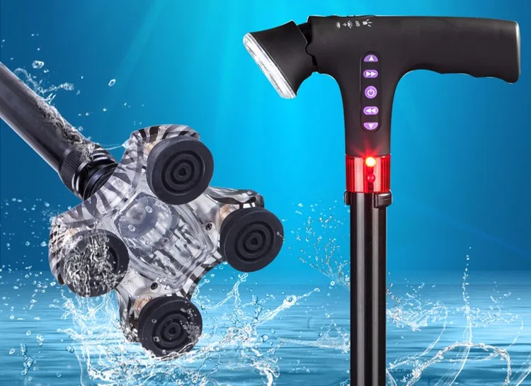 Smart LED Elderly Walking Stick - Illumination & Support
