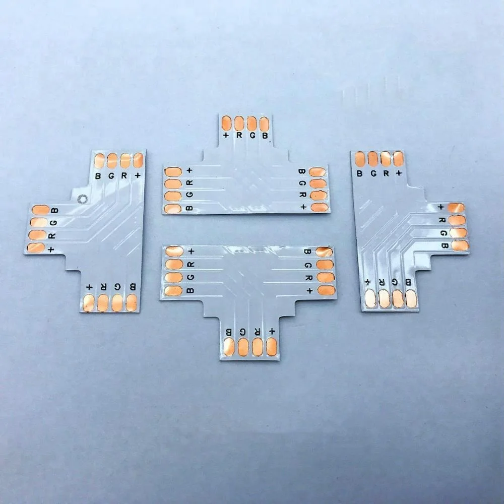 10mm Width 4 Pin X Shape Rgb Led Strip Corner For 5050 Rgb Led Strip ...